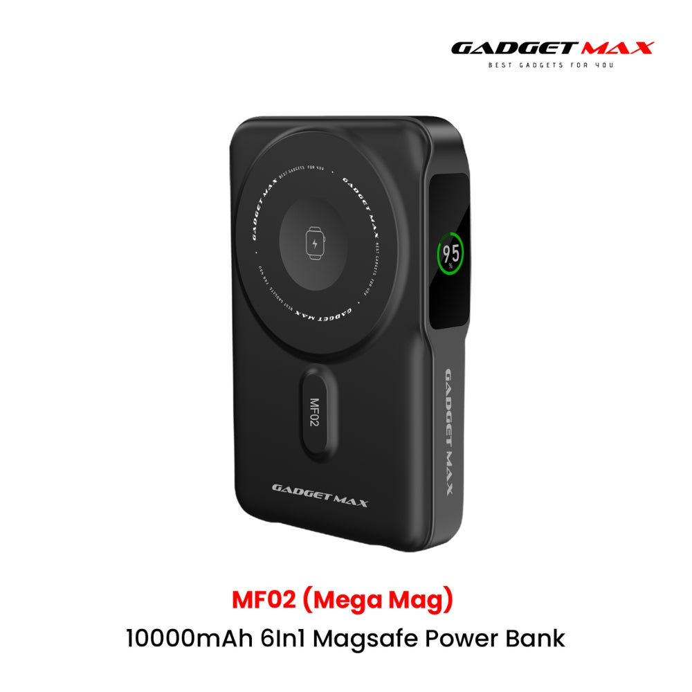 GADGET MAX - MF02 10000mAh Mega Mag 6 In 1 Magnetic Charging Power Ban ...