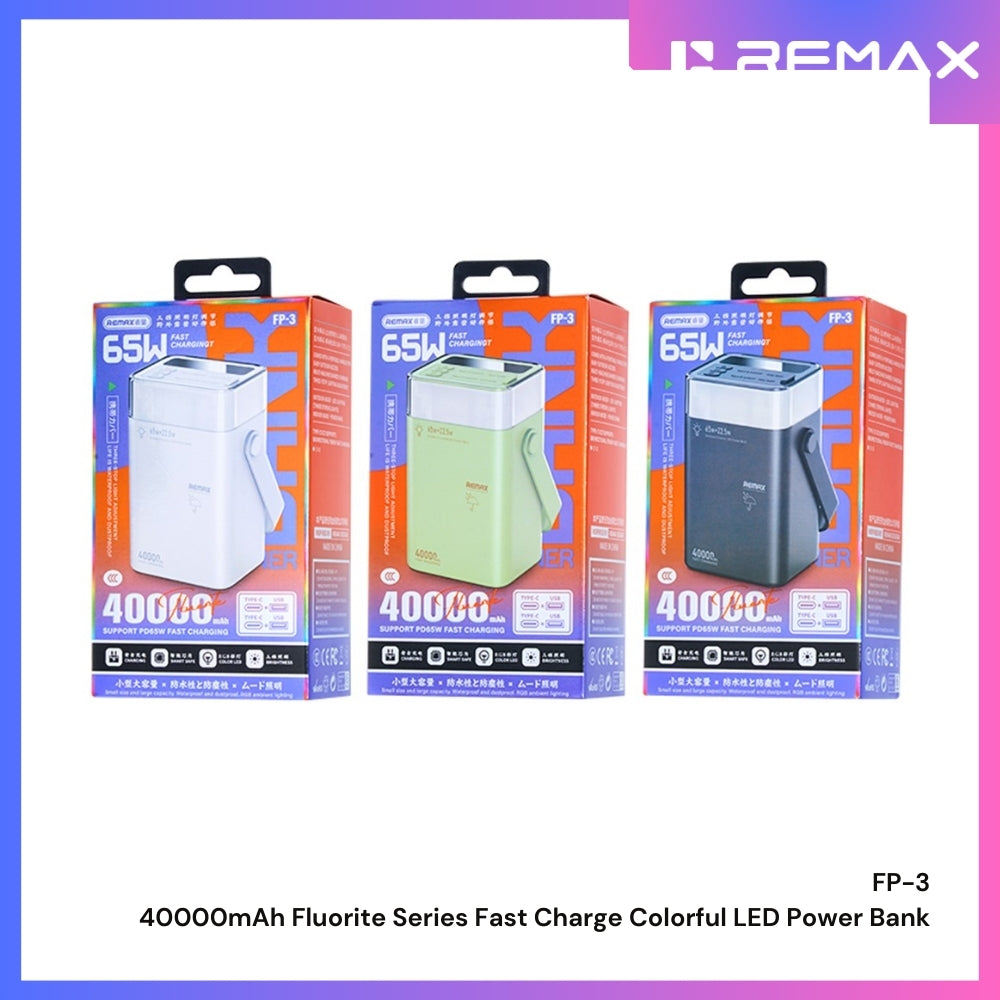REMAX - FP-3 60000mAh Fluorite Series 65W Fast Charging Colorful LED P ...